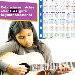 Guitar Chord Poster (24"x30"), Educational Reference Guide for Beginner ...