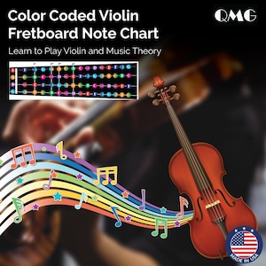 Color Coded Violin Fretboard Note Chart, Learn to Play Violin and Music ...