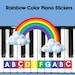 Rainbow Color Piano and Keyboard Sticker and Kids Piano Learning Book ...