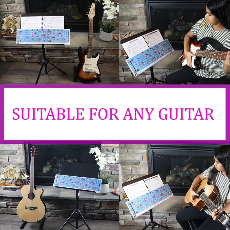 Color Coded Guitar Fretboard Note Chart, Learn to Play Guitar and Music ...
