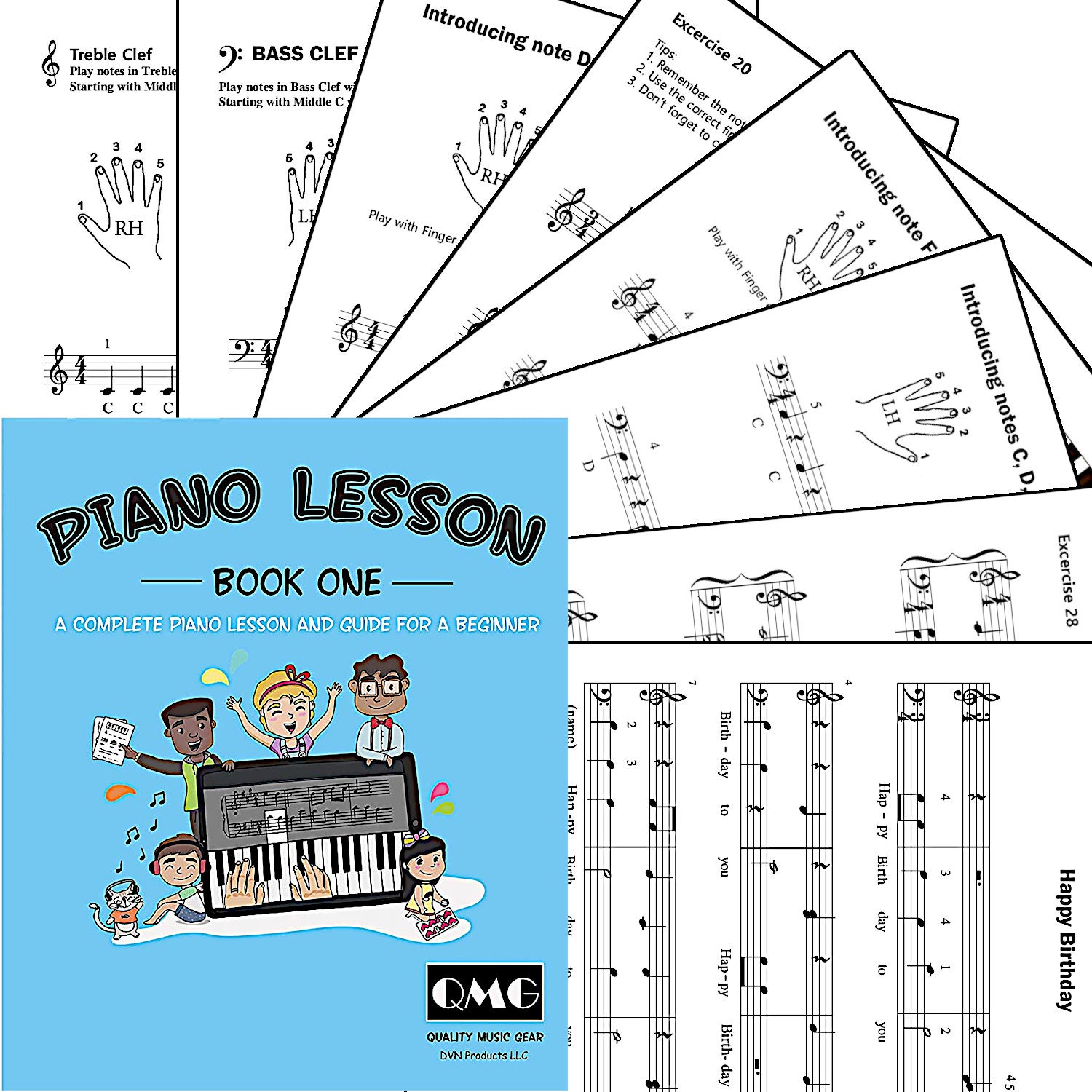 Piano and Keyboard Stickers and Complete Piano Music Lesson - Etsy