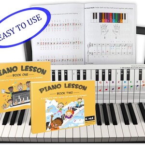 Color Piano & Keyboard Note Chart and Complete Color Piano Book 1 and 2 ...