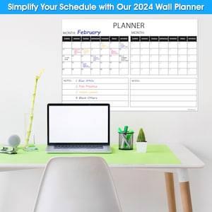 Large Dry Erase Calendar for Wall 2 Month Yearly Wall Planner, Folded ...