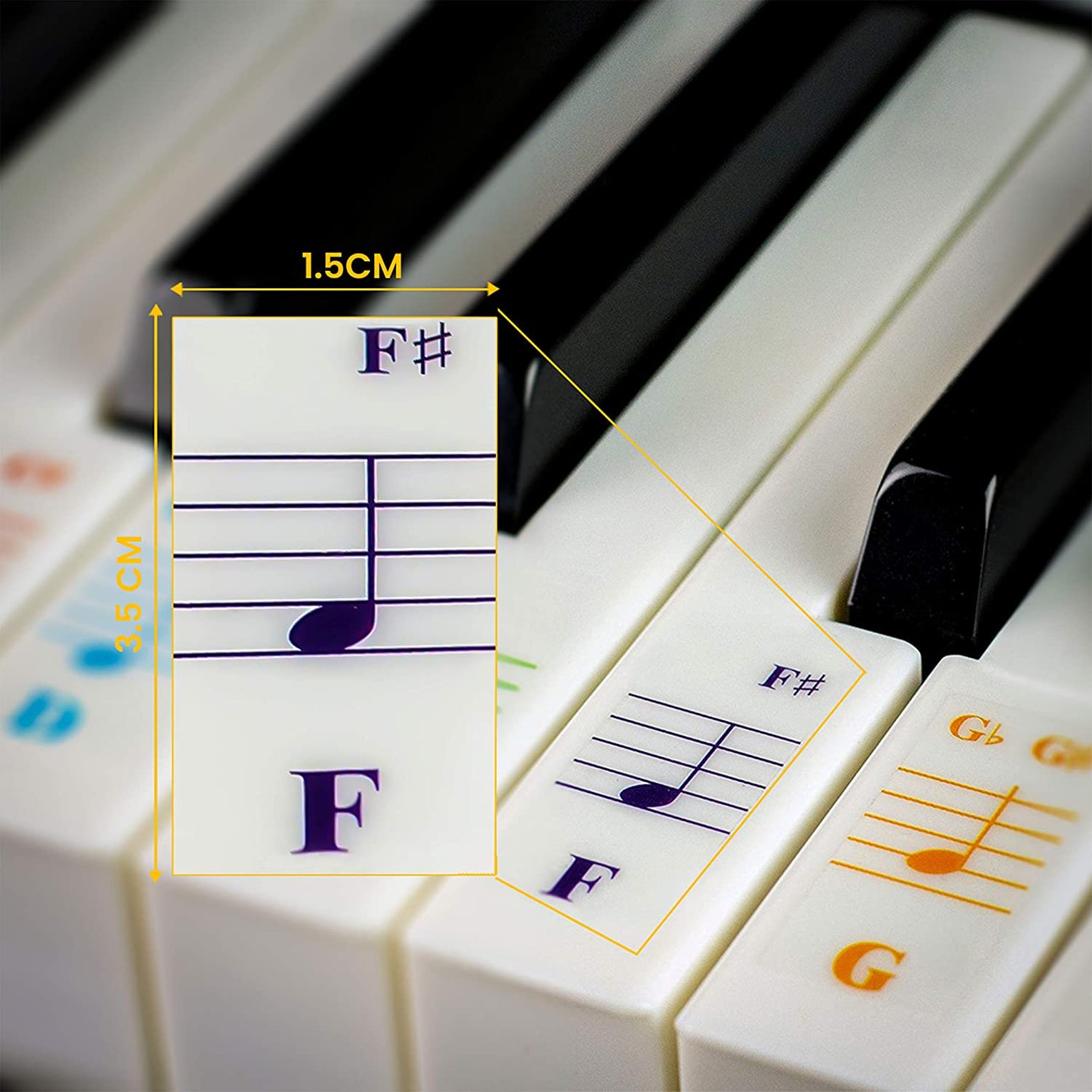 Color Piano Stickers for 49/61/ 76/88 Key Keyboards - Etsy