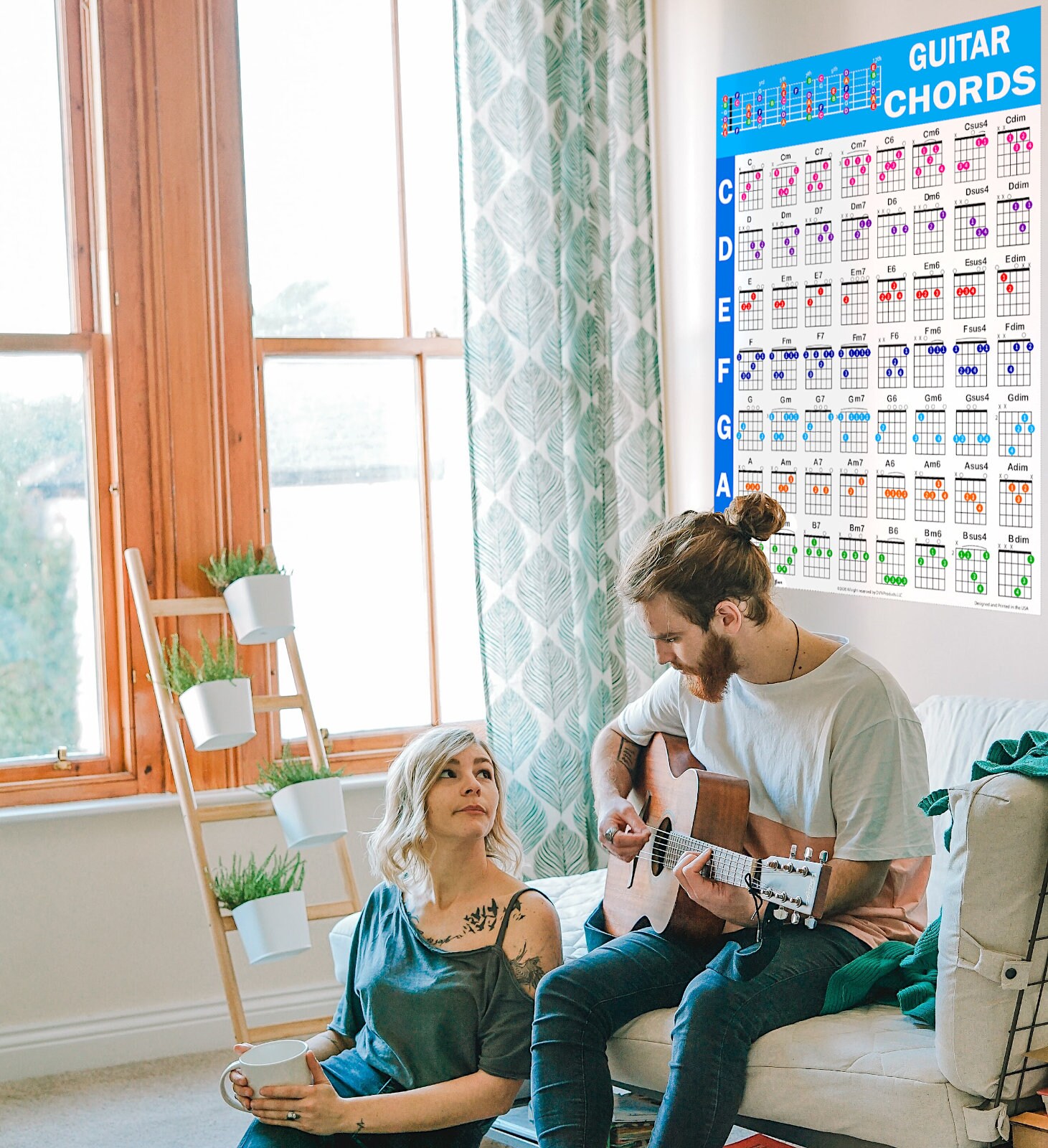 Guitar Chord Poster (24"x30"), Educational Reference Guide for Beginner ...
