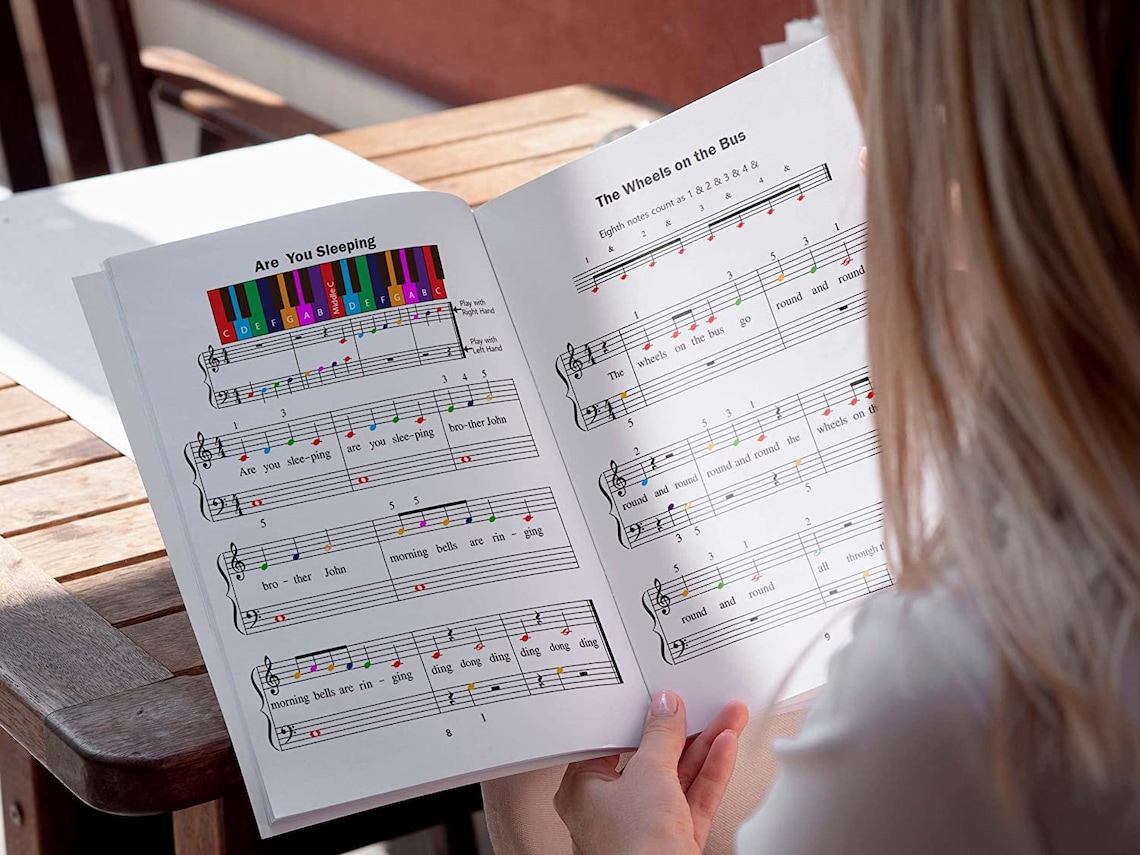 Beginner Piano Lesson Book 50 Amazing & Popular Songs and Color Piano ...