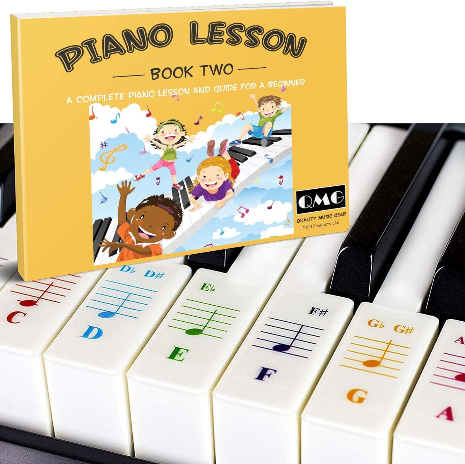 Piano Lessons Book2 and Color Coded Note Stickers: Piano Music Lesson ...