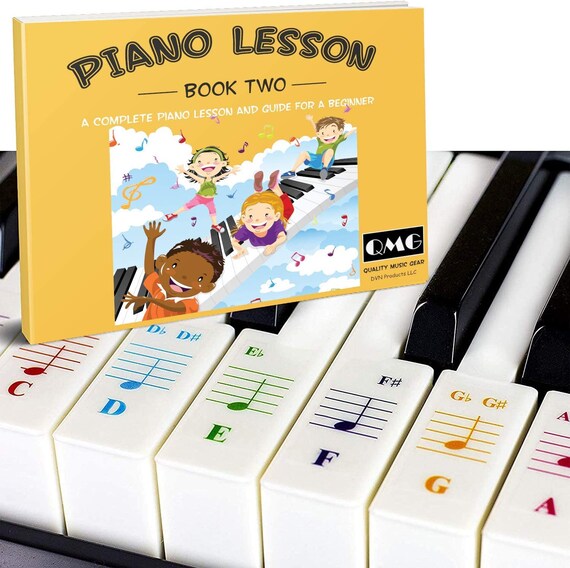 Piano Lessons Book2 and Color Coded Note Stickers: Piano Music | Etsy