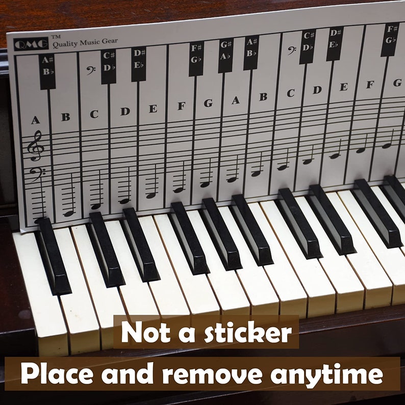 Piano and Keyboard Note Chart for 88 Keys, Use Behind the Keys, Ideal ...
