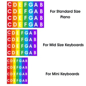Rainbow Color Piano and Keyboard Sticker and Kids Piano Learning Book ...