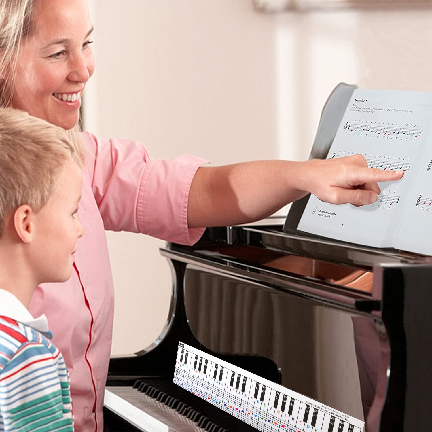 Piano and Keyboard Note Chart and Complete Color Note Piano Music ...