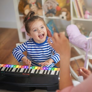 Rainbow Color Piano and Keyboard Sticker and Kids Piano Learning Book ...