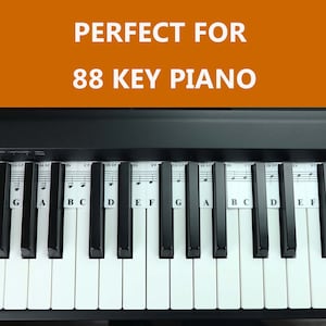 88 Key Full Size Piano Rake Key Label, Piano Keyboard Notes for ...
