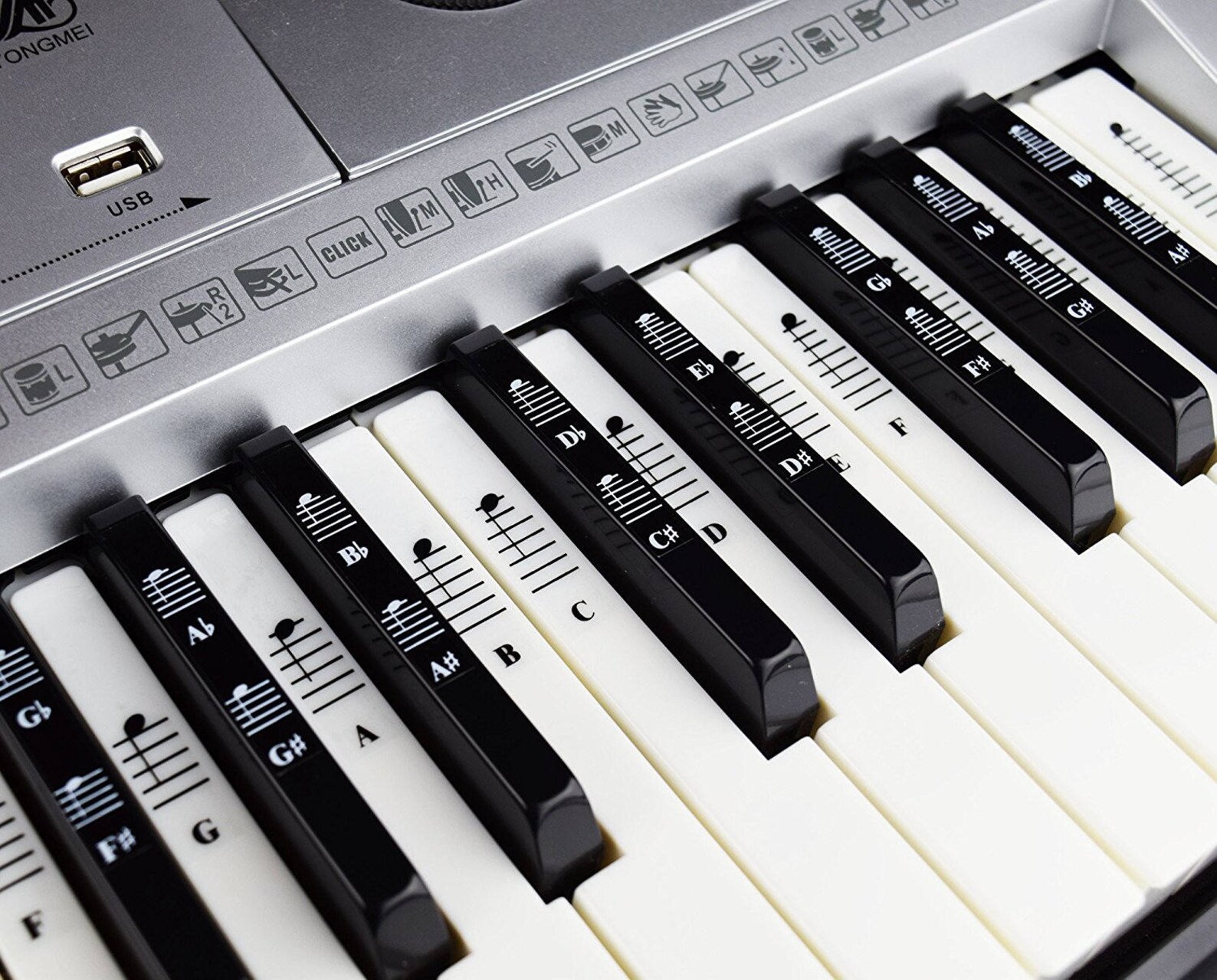 Piano and Keyboard Music Note Full Set Stickers for White and | Etsy