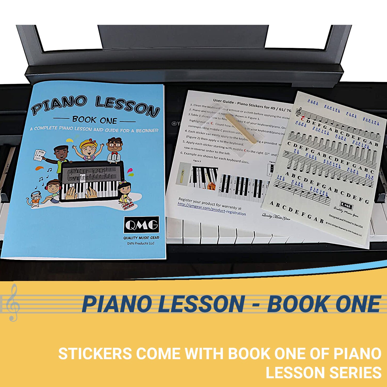Piano and Keyboard Stickers and Complete Piano Music Lesson and Guide ...