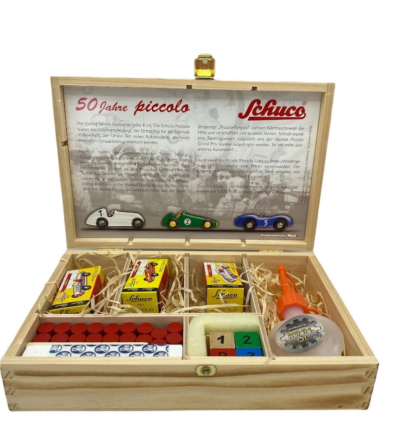 Schuco Piccolo Race Car Set: 50 Year Collector's Edition in Wood Box - Etsy