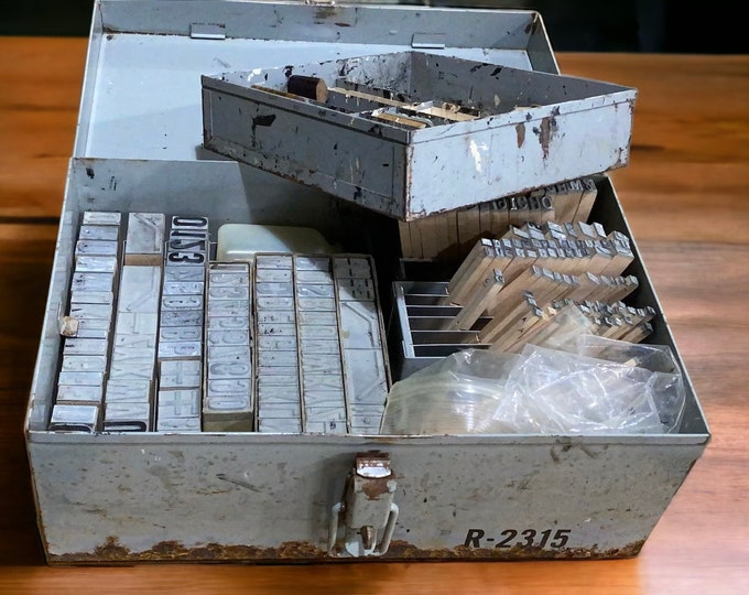 Lineman Stamping Kit Vintage Metal Box Stamps Miscellaneous Patina and ...