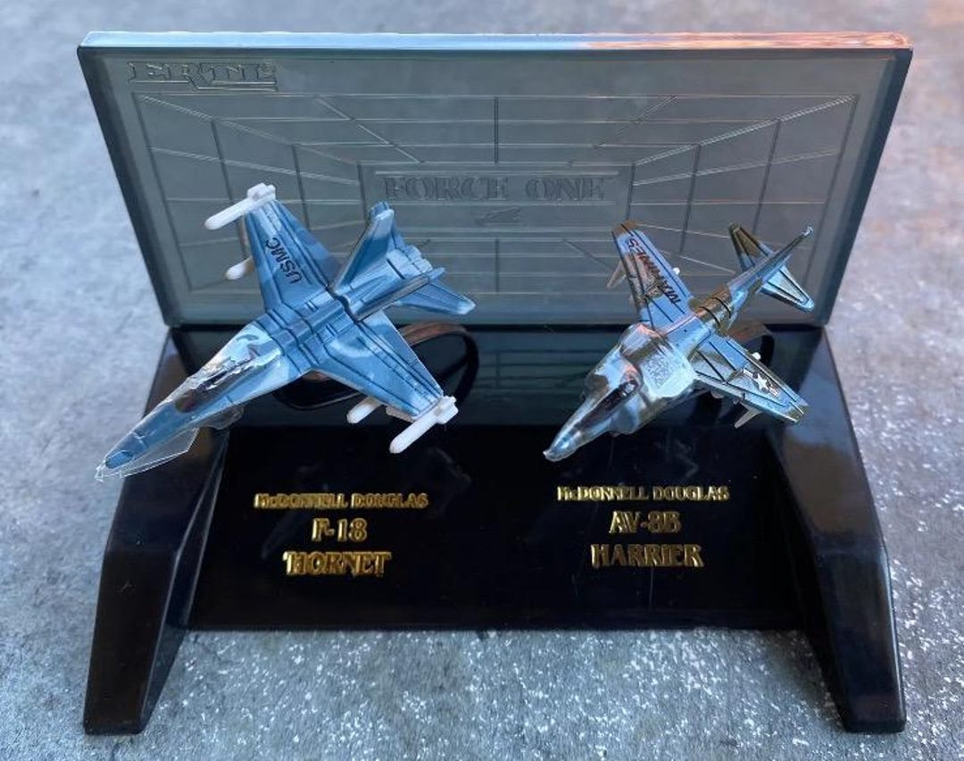 F18 Hornet AV-8B Harrier Marine Fighters Ertl Force One Jets Die Cast 1 ...