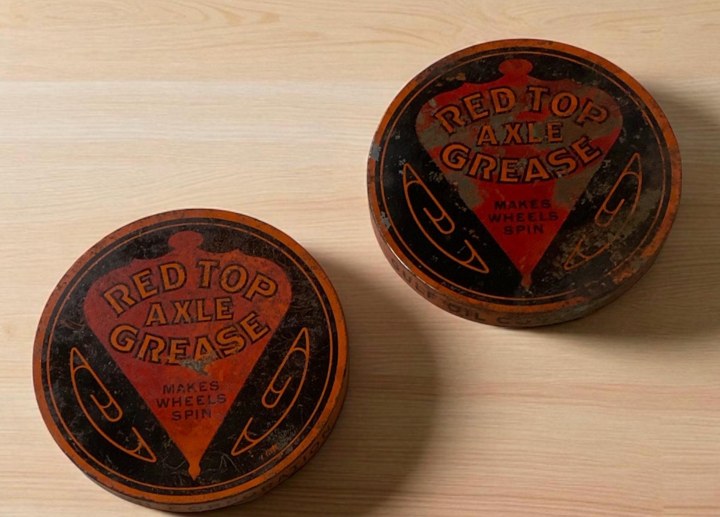 Gulf Oil Red Top Axle Grease Lid - 2 Lids - NO CAN -advertising Lids ...