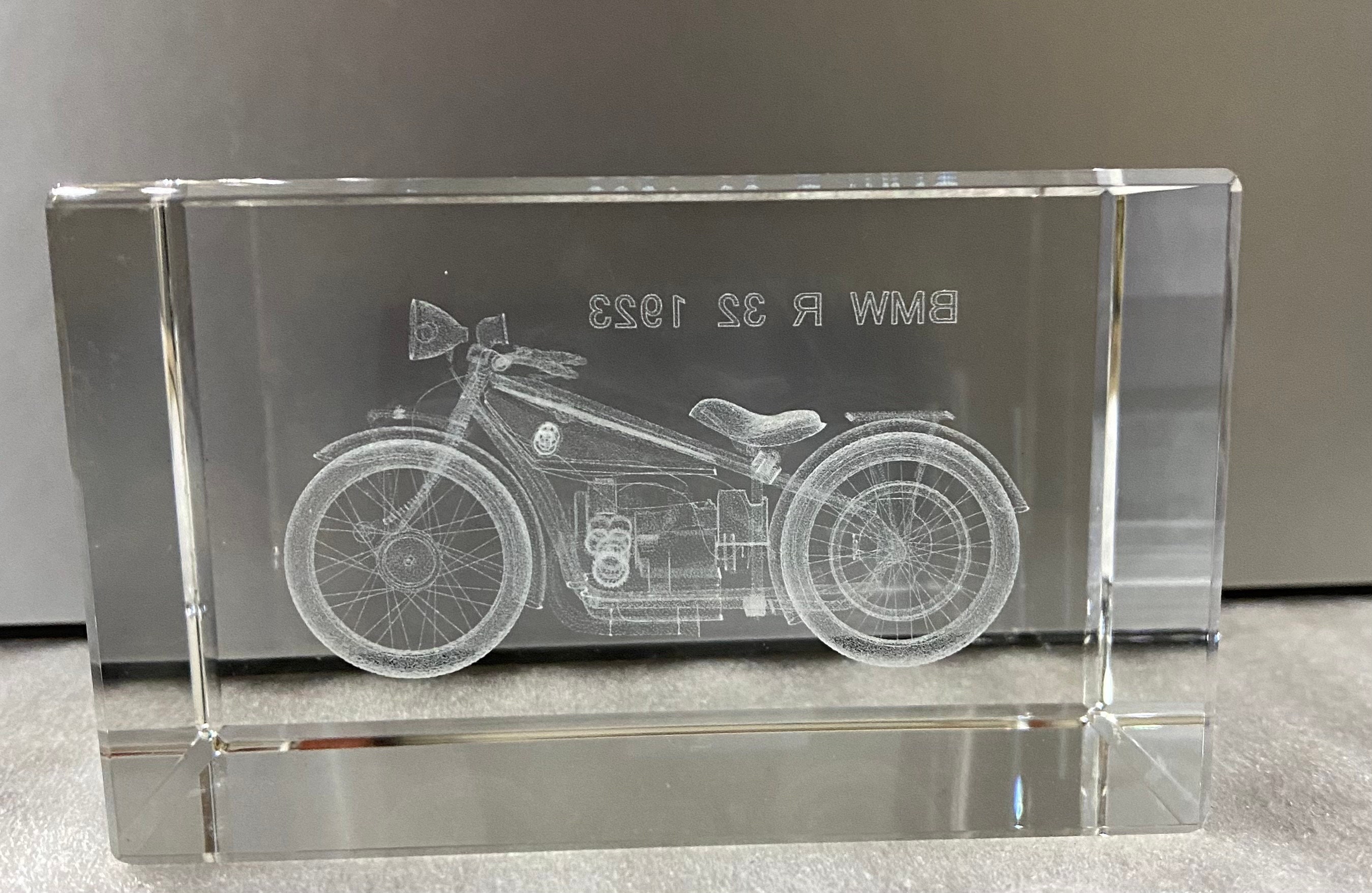 Heavy Glass Paperweight Etched BMW Motorcycle 1923 R32 4 - Etsy