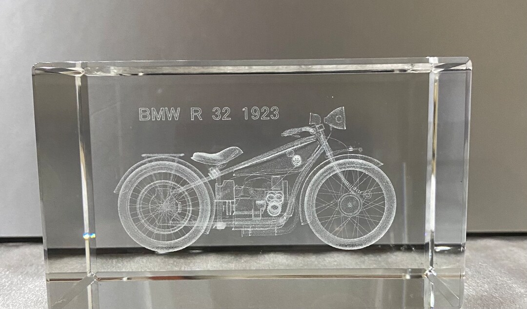 Heavy Glass Paperweight Etched BMW Motorcycle 1923 R32 4" - Etsy