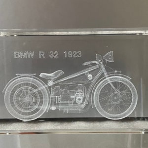 Heavy Glass Paperweight Etched BMW Motorcycle 1923 R32 4" - Etsy