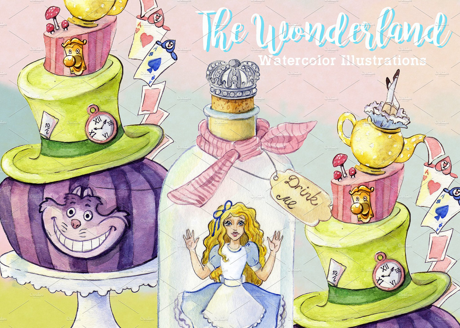 Watercolor Alice, Alice in Wonderland, Alice , Alice Clipart, Alice in ...
