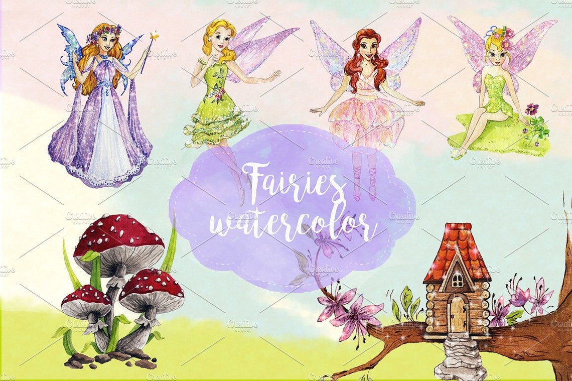 Watercolor Fairies, Fairies Clipart, Fairies and Pixies, Fairy ...