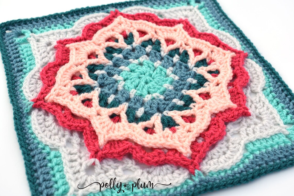Crochet Pattern - Letitia Granny Square Afghan Block for Sampler ...