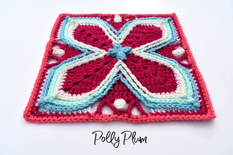Crochet Pattern - Fairy Wings Granny Square Afghan Block for Sampler ...