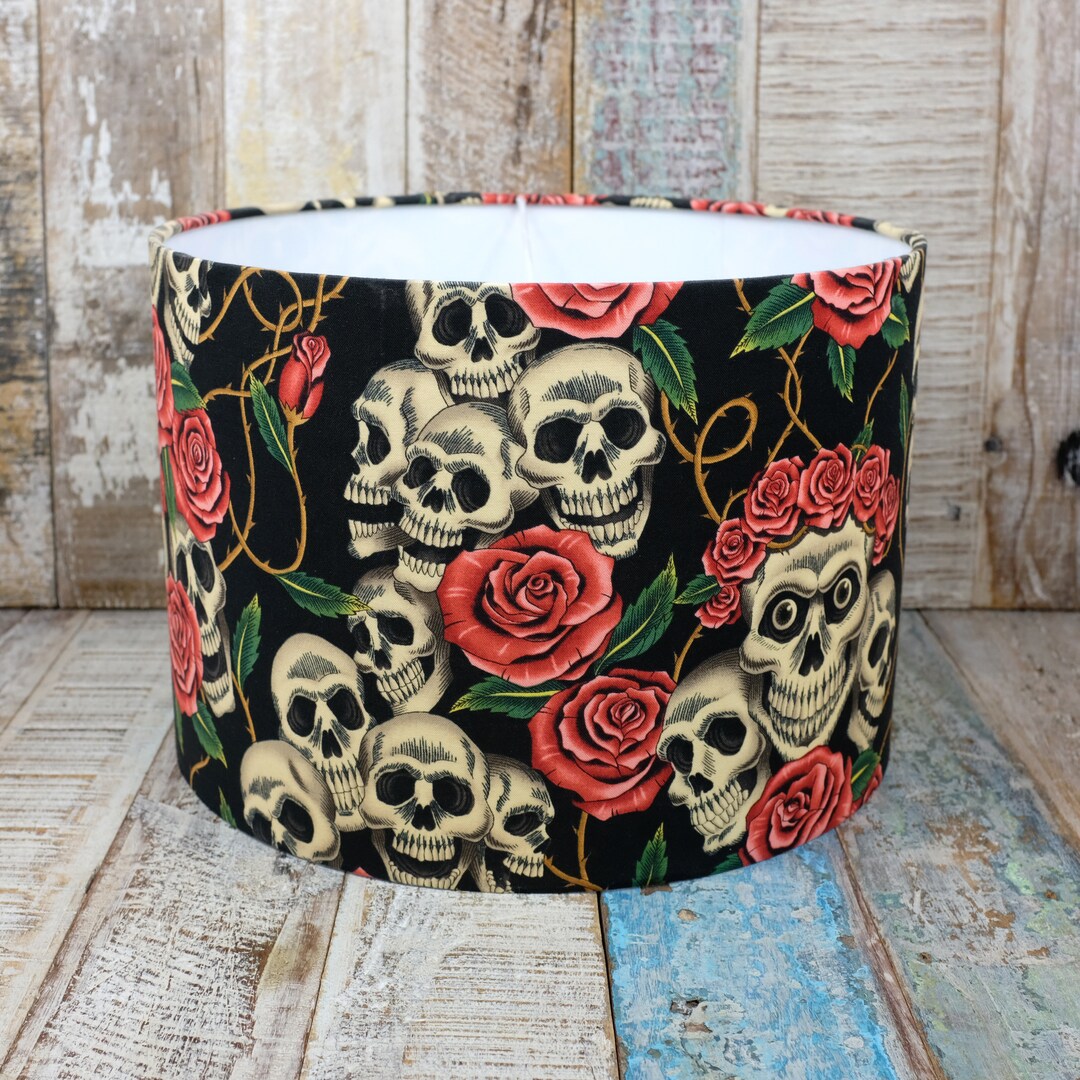 Lampshade Hanging CEILING - Skulls/roses BLACK - Etsy