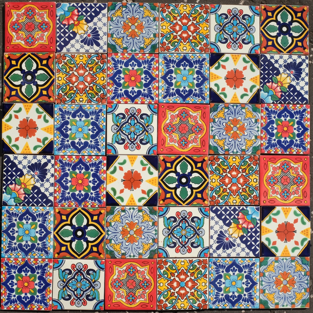 Mexican Tile Set of 36 Individual Tiles 10.5cm X 10.5cm AMIGO - Etsy UK