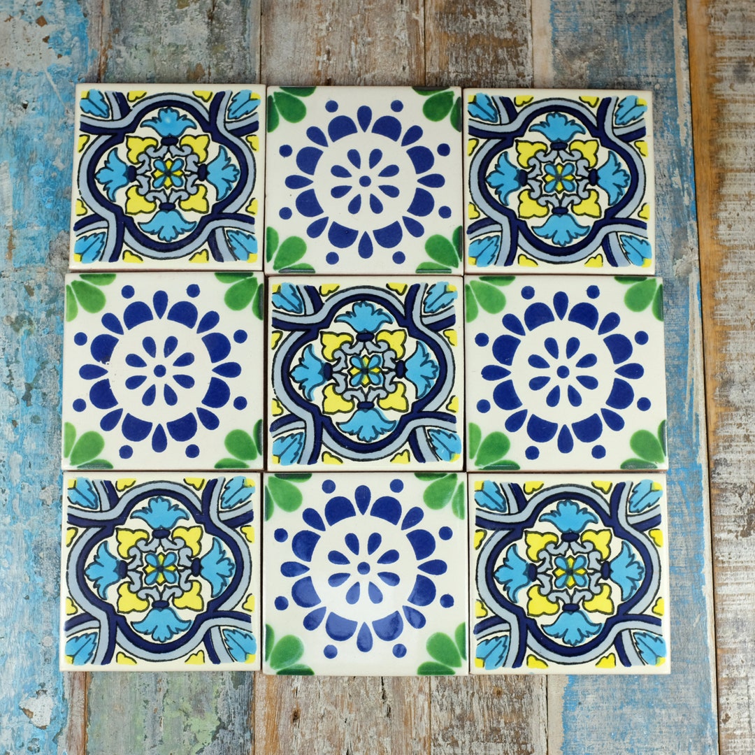 Tile Set of 9 Individual Tiles Large ZAMORA9 - Etsy UK