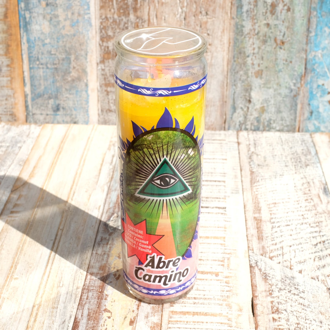 Mexican Scented Glass Prayer Candle - Abre Camino - Etsy UK