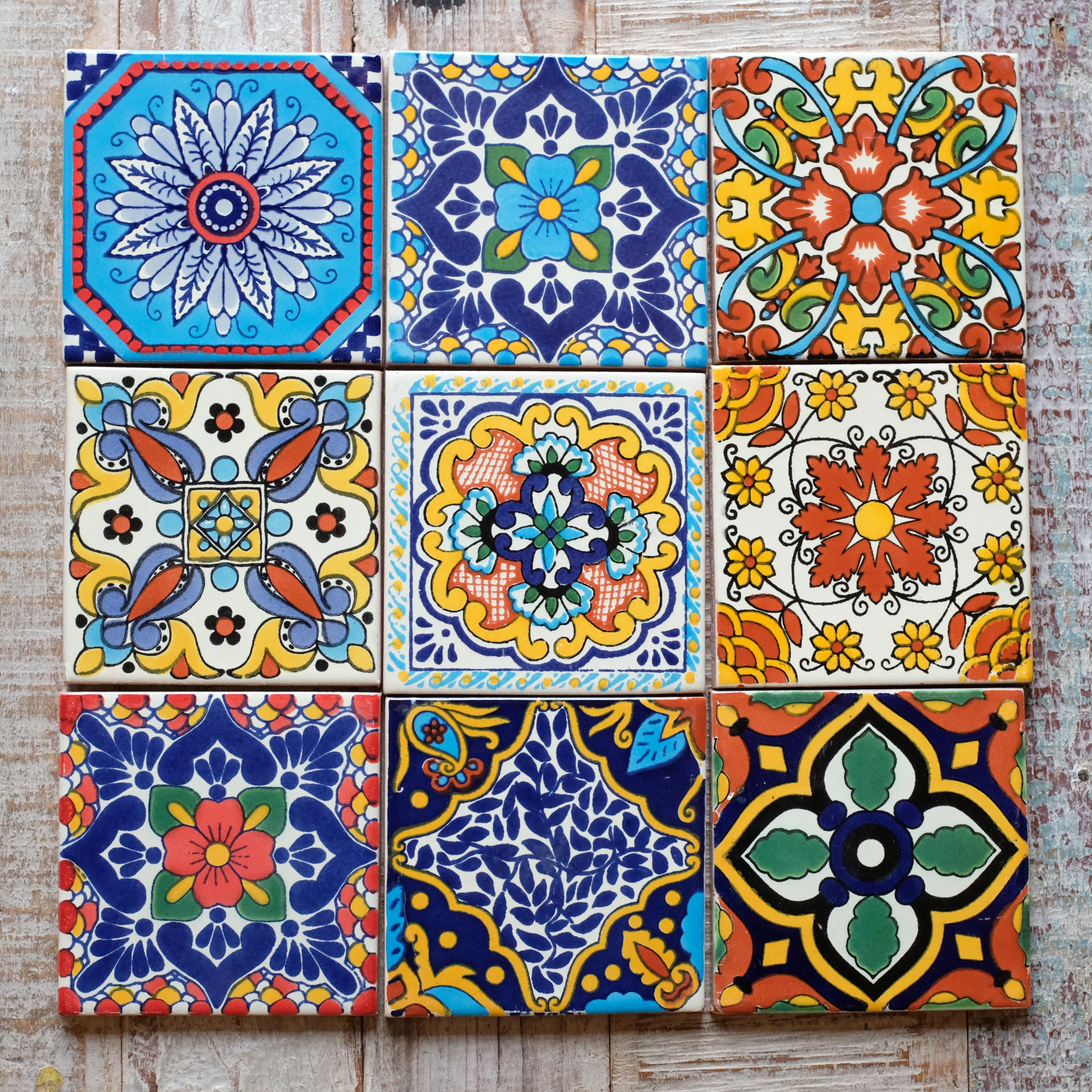 Tile Set of 9 Individual Tiles 10.5cm X 10.5cm Abuela9 - Etsy UK
