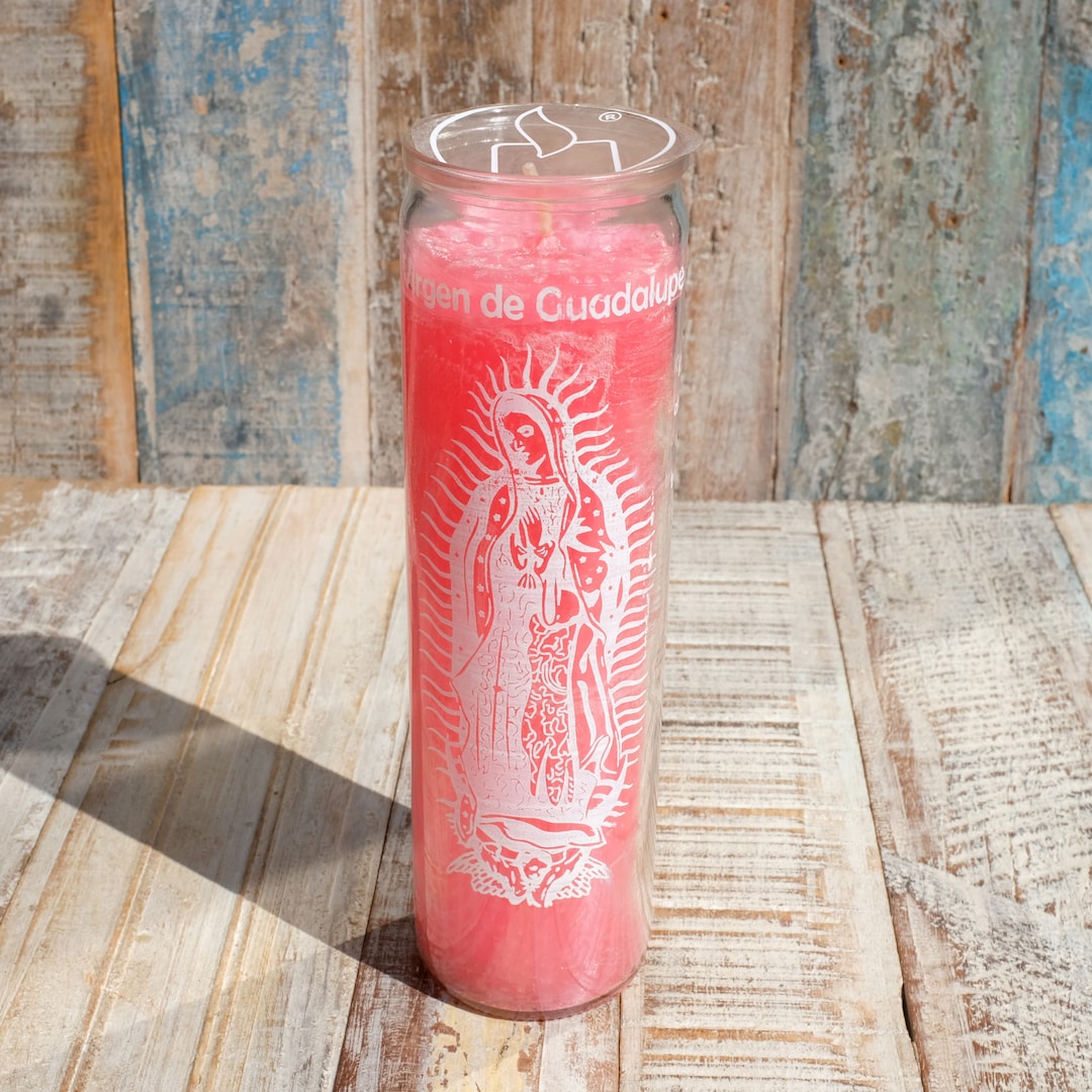 Mexican Scented Glass Prayer Candle - Virgen De Guadalupe - Etsy UK