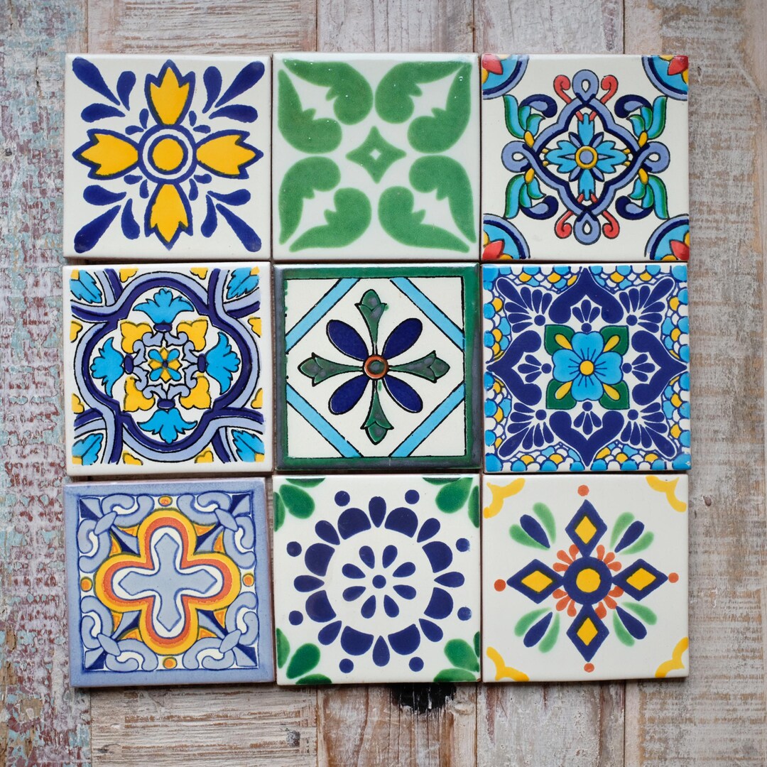 Tile Set of 9 Individual Tiles Large DIEGO9 - Etsy