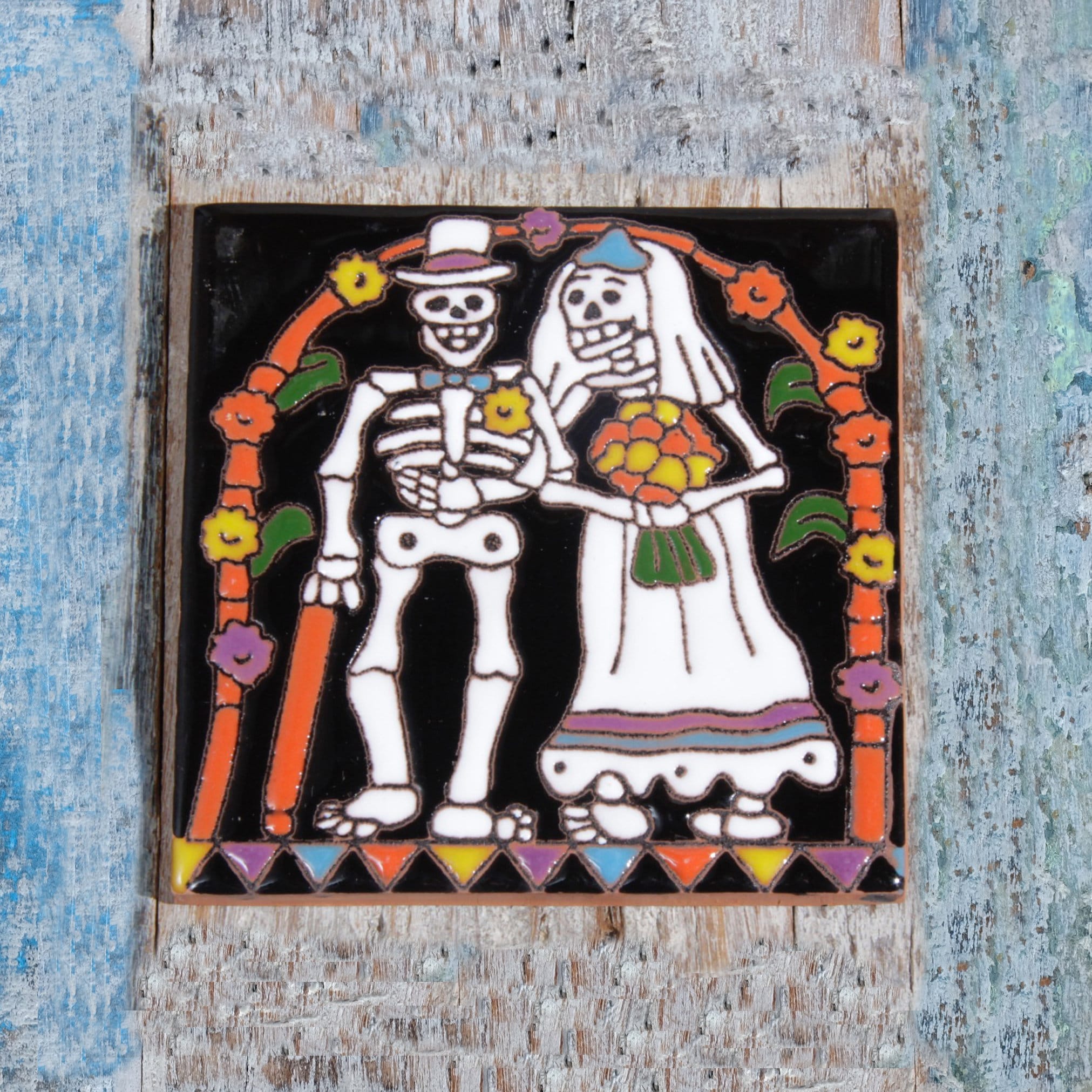Mexican Tile Relief Skeleton Wedding | Etsy