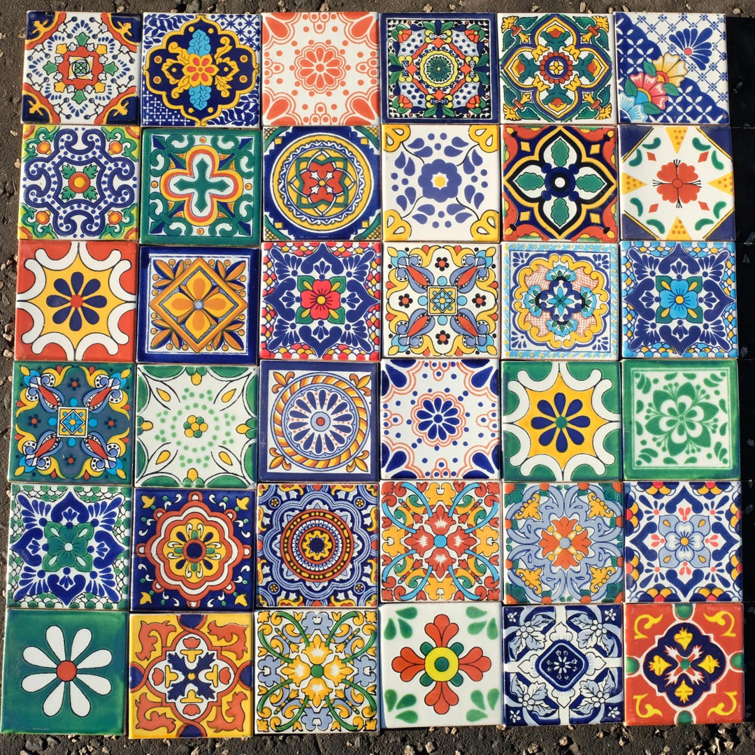 Mexican Tile Set of 36 Individual Tiles Large CASA MEXICO DOS - Etsy UK