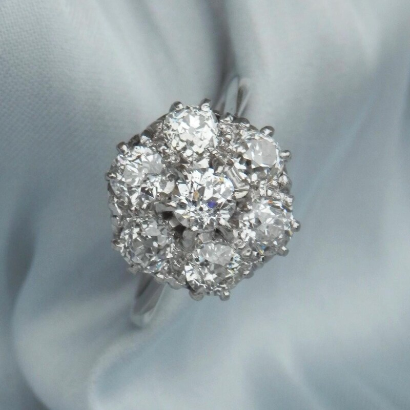 Antique Edwardian Cluster Ring - Etsy