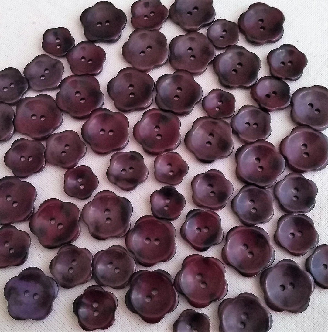 Vintage Brown Flower SEWING BUTTONS | Floral Petal Shape Chocolate ...