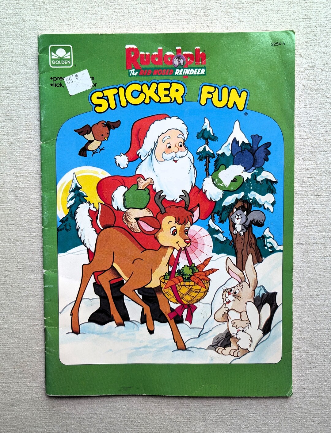 Unused Vintage Golden Book STICKER FUN Paperback | Santa Rudolph ...