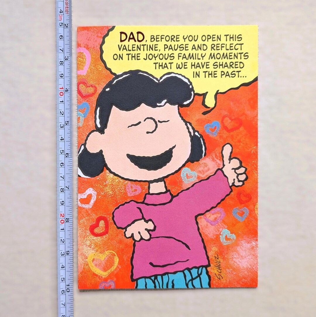 Rare Unused Vintage Peanuts LUCY DAD Valentine Greeting Card | 8" X 5.5 ...
