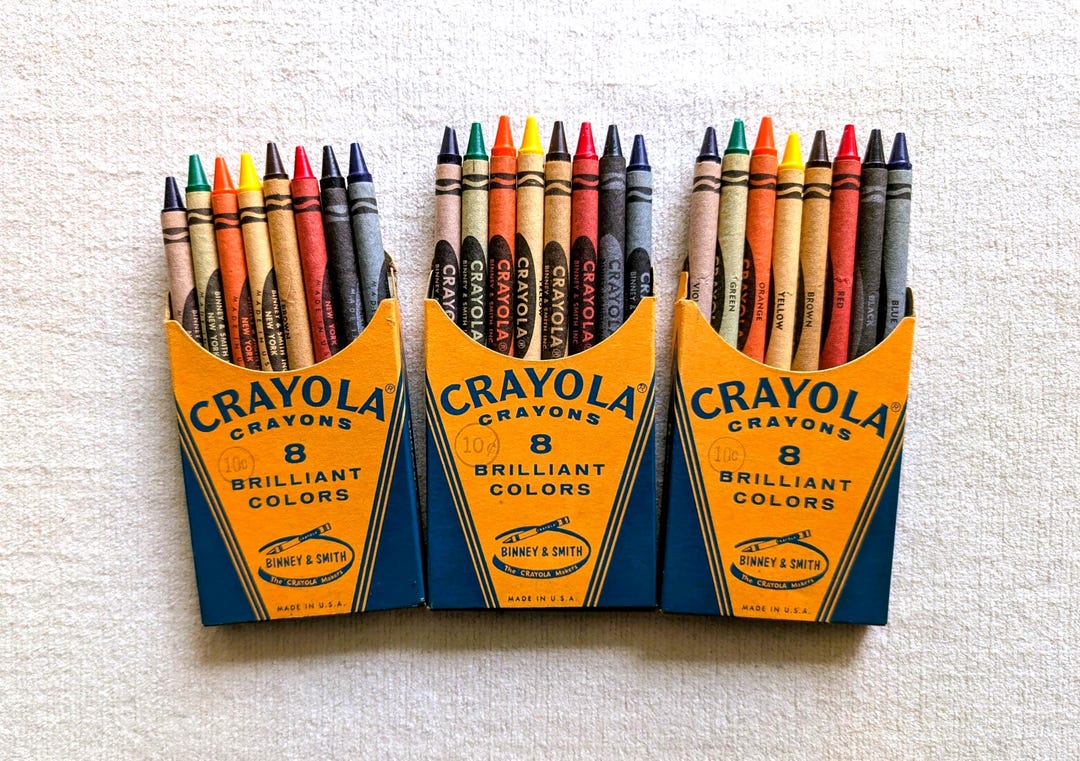 RARE Unused 3 Vintage Boxes of 8 CRAYOLA CRAYONS | School Supplies ...