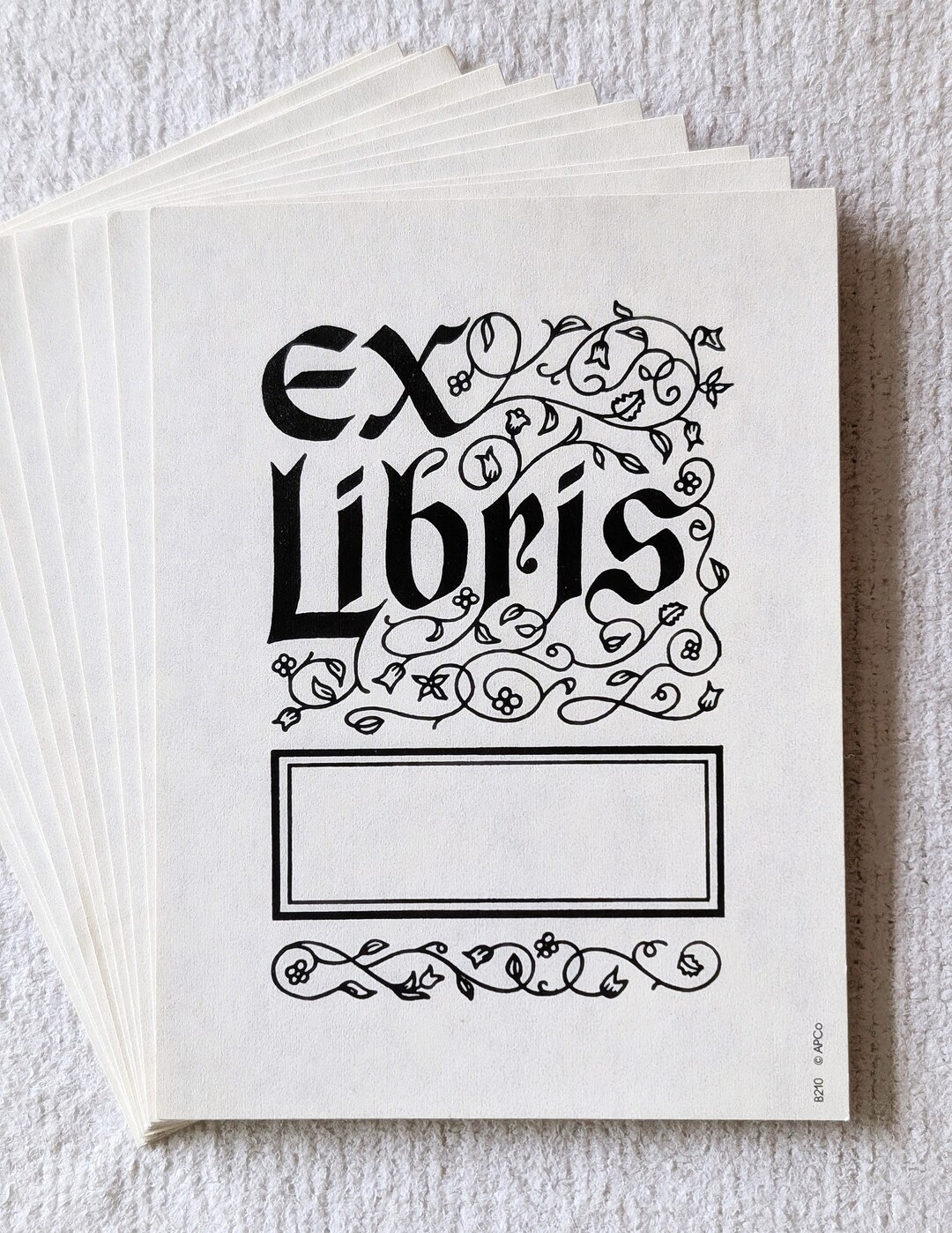 6 EX LIBRIS Calligraphy Book Plate STICKERS | Bookplates Flower Vine ...
