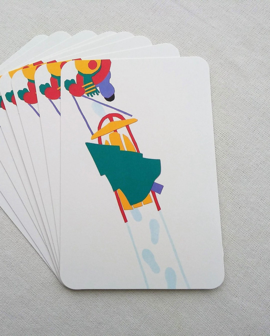 Set of 2 Vintage CHRISTMAS Postcards Sled Snow Child Child Hallmark - Etsy