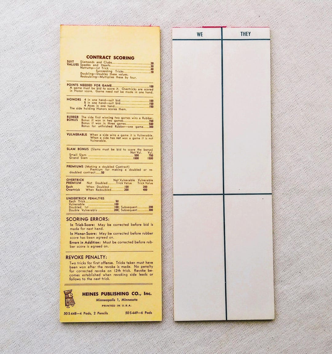 25 Vintage Unused Game Score Sheet Pad Pages Paper Ephemera | WE THEY ...