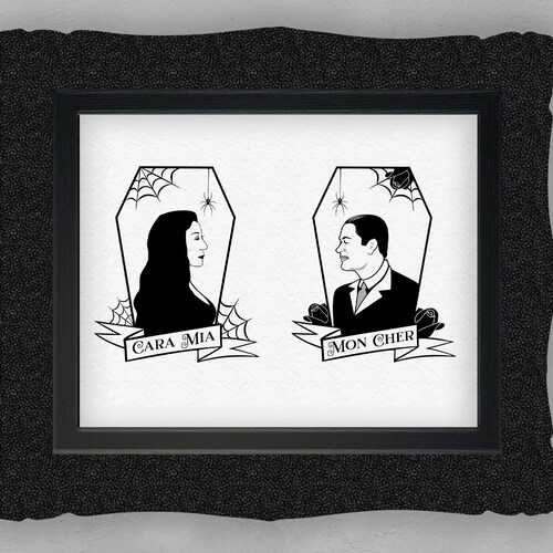 Gomez and Morticia Addams Printable/svg the Addams Family - Etsy UK