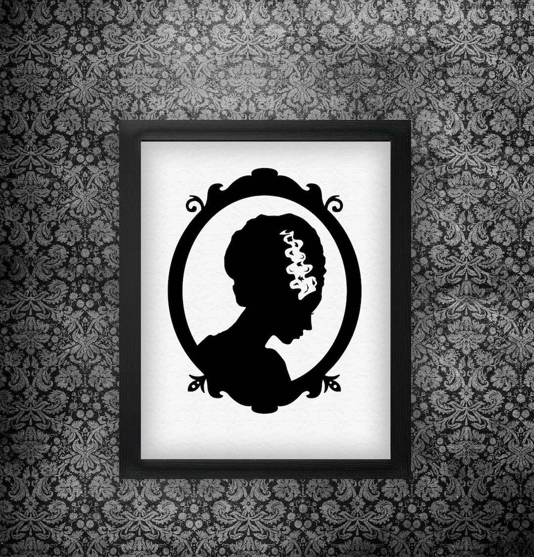 Gothic Frankenstein's Bride Silhouette, Halloween Printable/svg ...