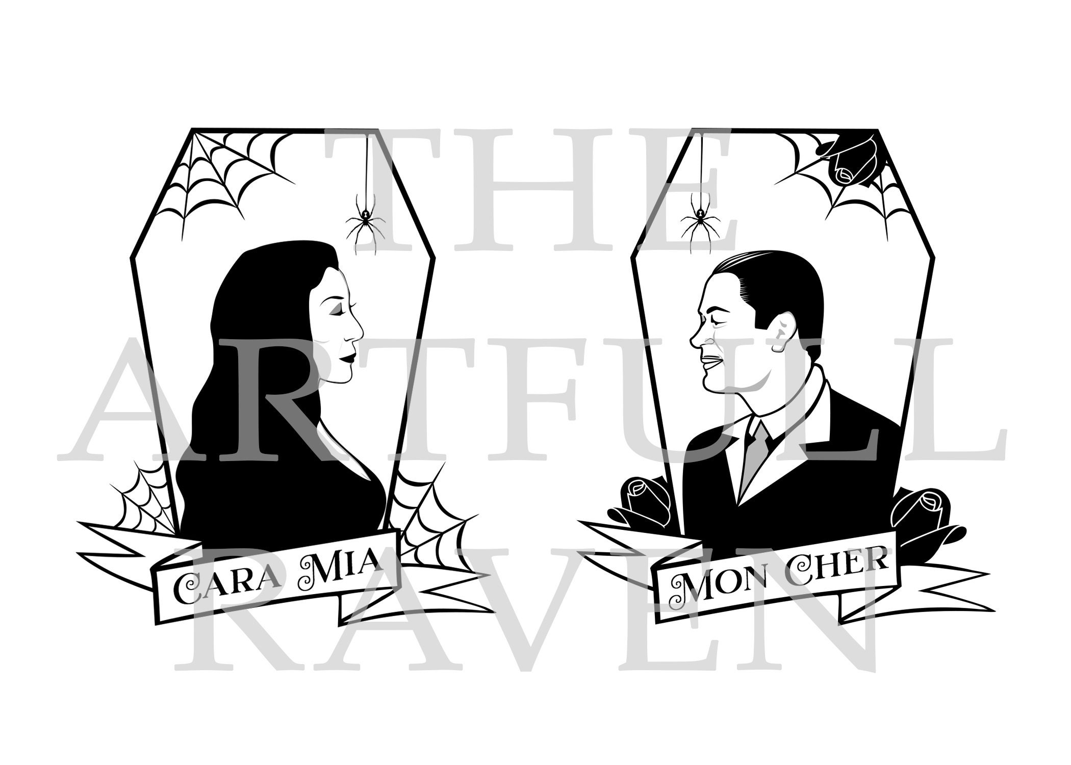 Gomez and Morticia Addams Printable/svg, the Addams Family -- Instant ...